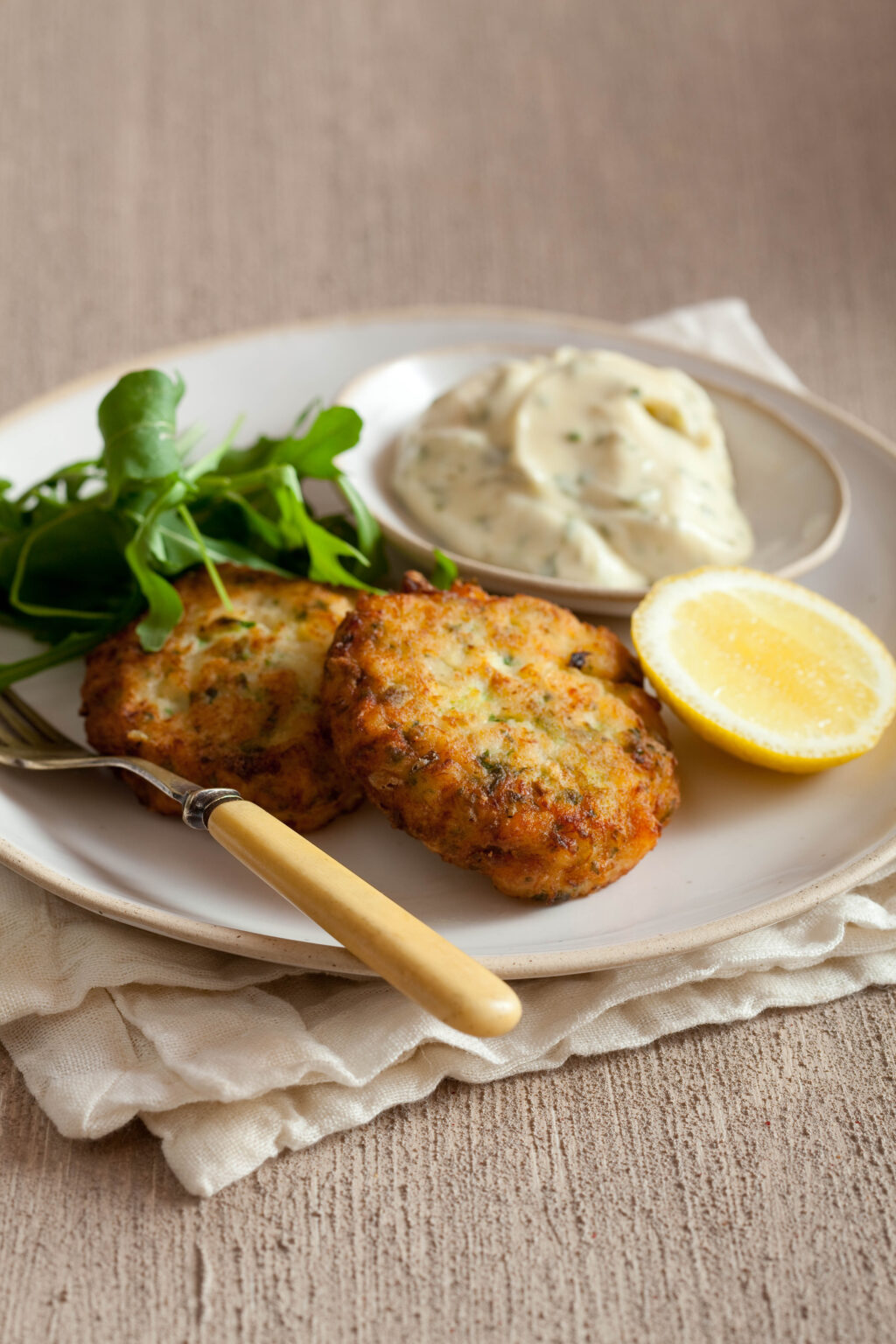 FISH CAKES WITH LEMON & PARSLEY AIOLI - NOMU