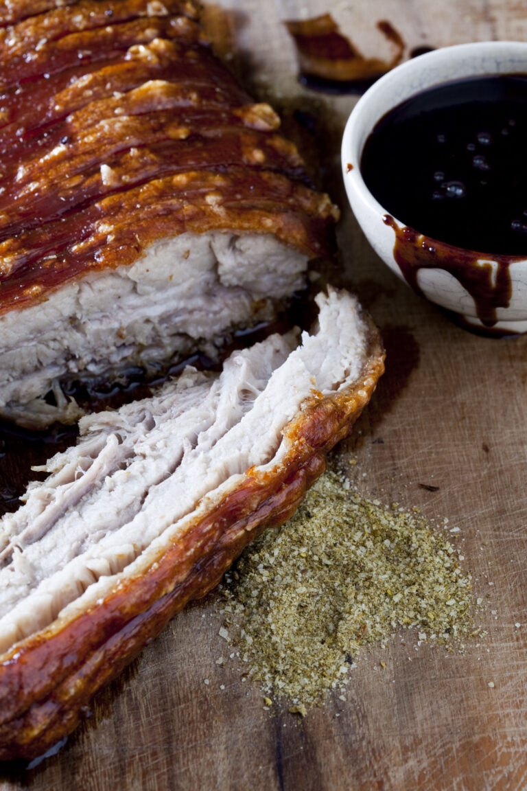 CRISPY PORK BELLY WITH CHOCOLATE HOISIN SAUCE - NOMU