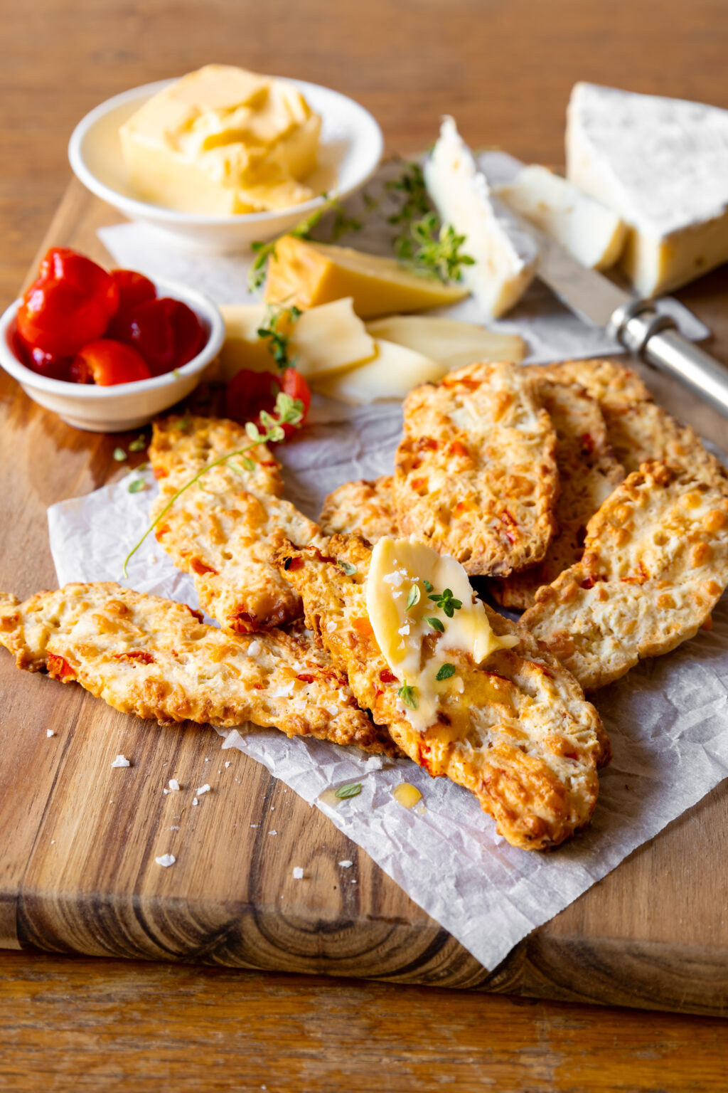 Feta, cheddar & peppadew scone crackers - NOMU